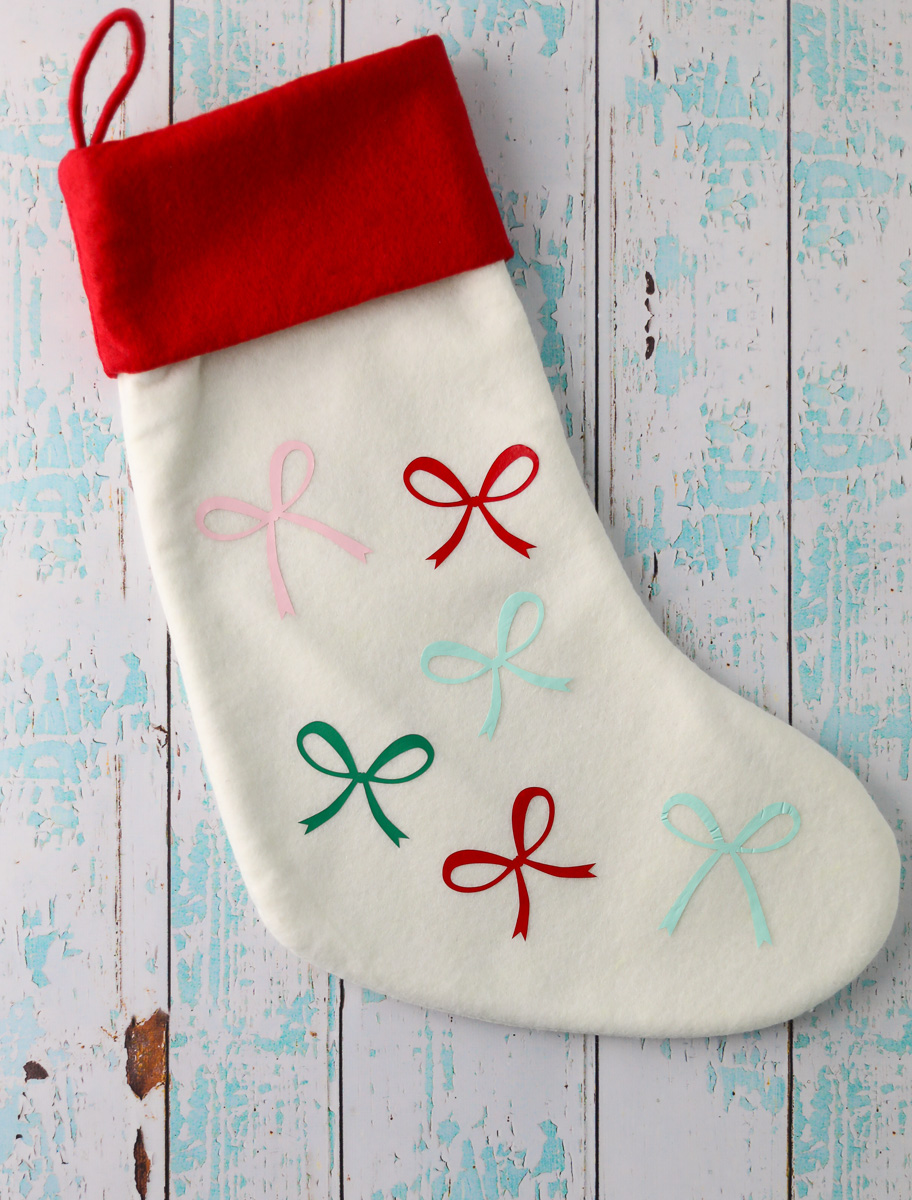 Bow Stockings for Christmas with Iron-on Vinyl - Have a Crafty Day